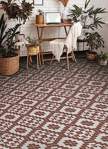 FloorPops 12-in by 12-in Terracotta Matias Peel & Stick Floor Tiles