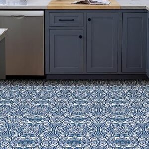 FloorPops 12-in by 12-in Blue Erina Peel & Stick Floor Tiles