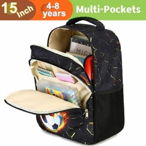 LOIDOU Kids Backpack Boys Soccer Kindergarten Preschool Backpacks Toddler Bookbag 16 Inch School Backpacks for Kids 3-8