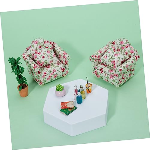 Homoyoyo Mini Sofa Bench Pillow Floral Pillow Daybed Pillows Mini House Furniture Sofa Decoration Mini Sofa Exquisite Mini Sofa Model Wooden Mini House Supply Decorative Mini Sofa Fine Baby