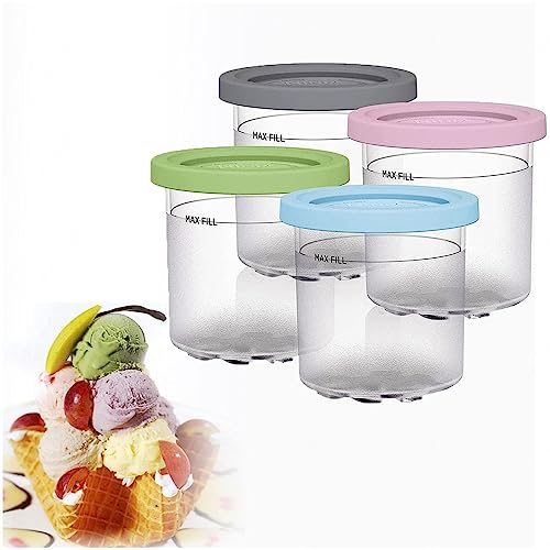 Creami Pints and Lids, for Creami Ninja Ice Cream,16 OZ Ice Cream Pints Cup Airtight and Leaf-Proof Compatible with NC299AMZ,NC300s Series Ice Cream Makers