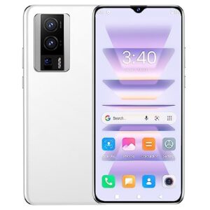 sanshreuni k60 unlocked cell phones, 6gb+256gb android 13 unlocked phone, 6.7" screen+ display 120hzd, 64mp camera, octa-core cpu, 5500mah battery, gps, ai face, dual sim 5g phone (white)