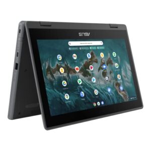 asus chromebook flip cr1 11.6" hd (1366 x 768) touchscreen 2-in-1 rugged convertible laptop - intel celeron n5100 4-core up to 2.80 ghz, 8gb ram, 32gb emmc, wi-fi 6 + bluetooth, hd camera, chrome os