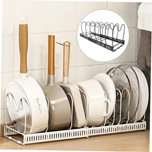 OSALADI Kitchen Shelf Lid Holder for Pots Pan Holder Lid Organizer Pots and Pans Pot Lid Organizer Pantry and Cabinet Holder Pot Lid Rack Pot Lid Stand Pot Rack Pot Lid Holders No Punching