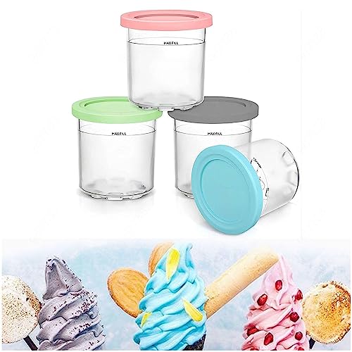 Creami Pints and Lids, for Ninja Creami Deluxe,16 OZ Ice Cream Pint Safe and Leak Proof Compatible NC301 NC300 NC299AMZ Series Ice Cream Maker