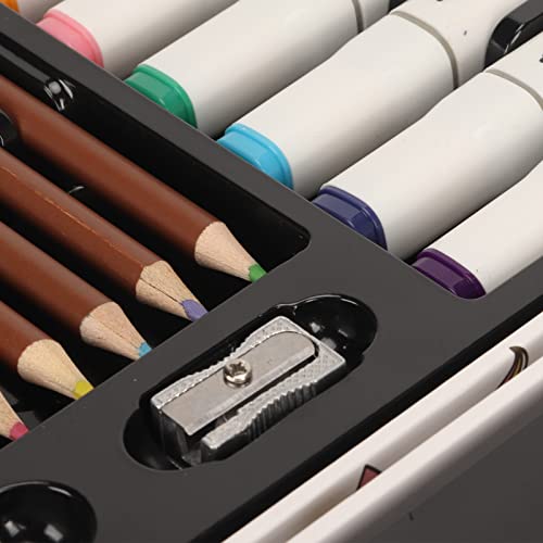 53pcs Art Set, Marker Crayon Drawing & Painting Supplies Crayons Kit Arts and Crafts Supplies Coloring Art Kit Gift Case Markers Crayon Colour Pencils for Budding Artists Kids