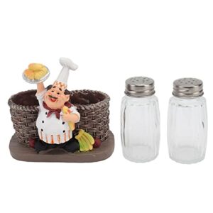 bordstract chef stature holder, salt and pepper shaker sets, chef statue bottle holder decoration, spice storage box for kitchen