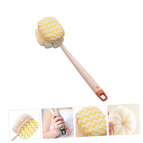 FOMIYES Double Sided Scrub Brush Natural Loofah Sponge Shower Scrub Brush for Body Cleaning Scrubber Shower Sponge Brush Bath Body Brush Handle Back Washer Bath Brush Scrub Bath Supplies