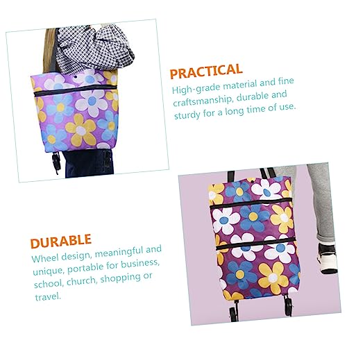 Ciieeo Pull Bag Folding Shopping Folding Cart with Wheels Foldable Collapsable Wagon Trolly Cart with Wheels Shopping Wagon Portable Shopping Pouch Portable Shopping Bag Shopping Cart Bag