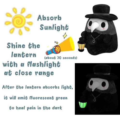 smgoyezd Plague Plush Toy - Luminous Stuffed Doll Toy Soft Plushie Figure Gift (Black)