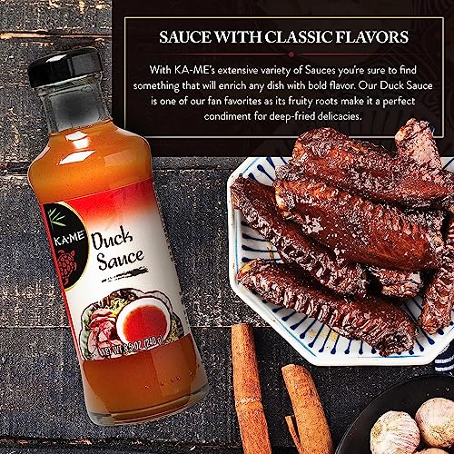 KA-ME Duck Sauce - Tangy and Flavorful Asian Dipping and Cooking Sauce, Authentic Ingredients, No Preservatives, No MSG - Use For Marinade, Dipping,Cooking, BBQ, Meats, Seafood and Vegetables - 8.5 oz (Pack of 2)