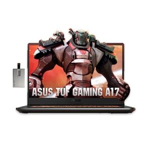 asus 2023 tuf a17 17.3" 144hz fhd gaming laptop, amd ryzen 5 4600h, nvidia geforce gtx 1650, 64gb ram, 2tb pcie ssd, rgb backlit keyboard, windows 11, bonfire black, 32gb usb card included