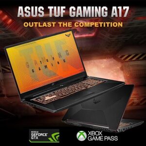 ASUS 2023 TUF A17 17.3" 144Hz FHD Gaming Laptop, AMD Ryzen 5 4600H, NVIDIA GeForce GTX 1650, 32GB RAM, 2TB PCIe SSD, RGB Backlit Keyboard, Windows 11, Bonfire Black, 32GB USB Card Included