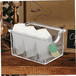 Mikinona Tea Bag Storage Box Coffee Station Holder Kitchen Pantry Organizer Seasoning Bag Box Clear Organizer Box Clear Organizer Bags Teabag Organizer Box Acrylic Coffee Box Tea Bag Holder