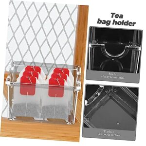 Mikinona Tea Bag Storage Box Coffee Station Holder Kitchen Pantry Organizer Seasoning Bag Box Clear Organizer Box Clear Organizer Bags Teabag Organizer Box Acrylic Coffee Box Tea Bag Holder