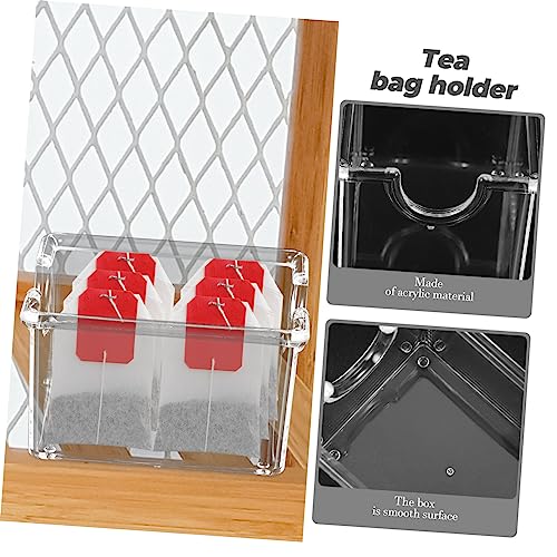 Mikinona Tea Bag Storage Box Coffee Station Holder Kitchen Pantry Organizer Seasoning Bag Box Clear Organizer Box Clear Organizer Bags Teabag Organizer Box Acrylic Coffee Box Tea Bag Holder