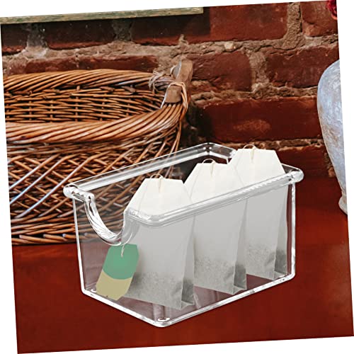 Mikinona Tea Bag Storage Box Coffee Station Holder Kitchen Pantry Organizer Seasoning Bag Box Clear Organizer Box Clear Organizer Bags Teabag Organizer Box Acrylic Coffee Box Tea Bag Holder