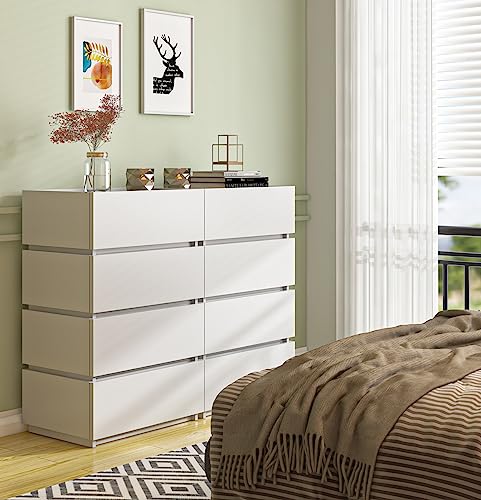 furtble Stackable 2 pcs 1 Drawer Dresser, Bedside Nightstand End Table, Wood Storage Closet Dresser for Bedroom, Storage Cabinet for Entryway, Sofa Beside Drawer Chest Dresser, 23.6 in, White