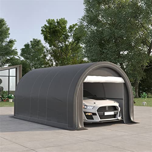 WYKDD 16' X 10' Carport, Heavy Duty Portable Garage/Storage Tent ， Garden Tools, Outdoor Work, Gray