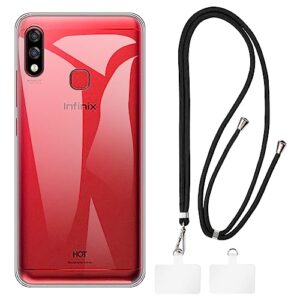 shantime infinix hot 7 pro x625b case + universal mobile phone lanyards, neck/crossbody soft strap silicone tpu cover bumper shell for infinix hot 7 pro x625b (6.2”)