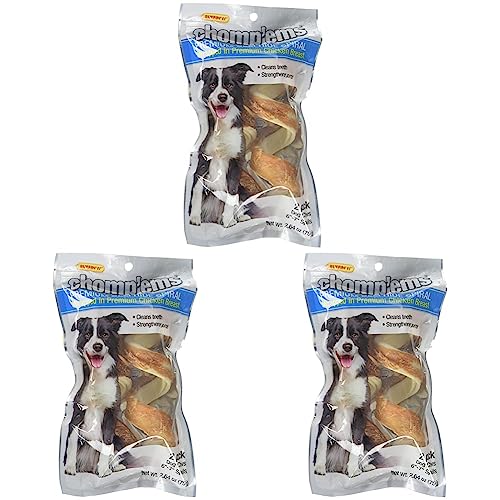 Chomp’ems Premium Beefhide Chews for Dogs, 2 Chews (Pack of 3)