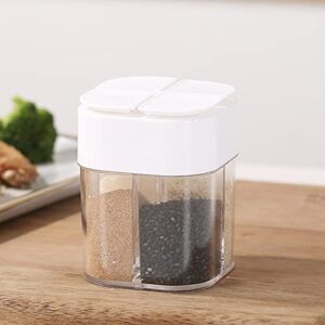 LONGSHENGDA 4-in-1 Transparent Portable BBQ Condiment Storage Box Spice Dispenser 4 Compartment with Lid Cooking BBQ Salt Pepper Shaker