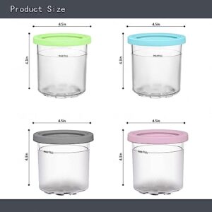 EVANEM 2/4/6PCS Creami Deluxe Pints, for Ninja Creami Pint,16 OZ Pint Ice Cream Containers with Lids Safe and Leak Proof Compatible NC301 NC300 NC299AMZ Series Ice Cream Maker,Pink+Gray-2PCS