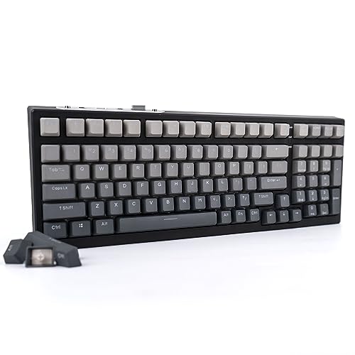 GEKUCAP Custom Keycaps, 123 Keys Gradient Grey Keycaps, PBT Double Shot Keycaps, Shine Through Backlit Keycaps, OEM Profile Keycap Set for Mechanical Keyboard 61/87/104/108 Cherry Mx Switches