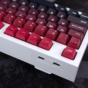 GEKUCAP Custom Keycaps, 124 Keys Gradient Red & Black Keycaps, Cherry Profile PBT Keycaps, Dye Sublimation Keycaps Set Fit for 61/68/87/104/108 Cherry Mx Switches Gaming Mechanical Keyboard