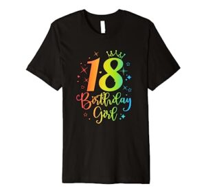 18 year gifts 18th birthday girl gifts teens funny crown premium t-shirt