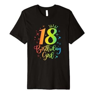 18 Year Gifts 18th Birthday Girl Gifts Teens Funny Crown Premium T-Shirt