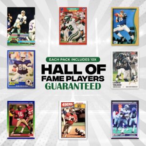 Deluxe Football Card Mystery Box | 100x Official Cards | 10x Hall of Famers | 10x Rookies | 4X Autograph or Relic Cards Guaranteed | by Cosmic Gaming Collections