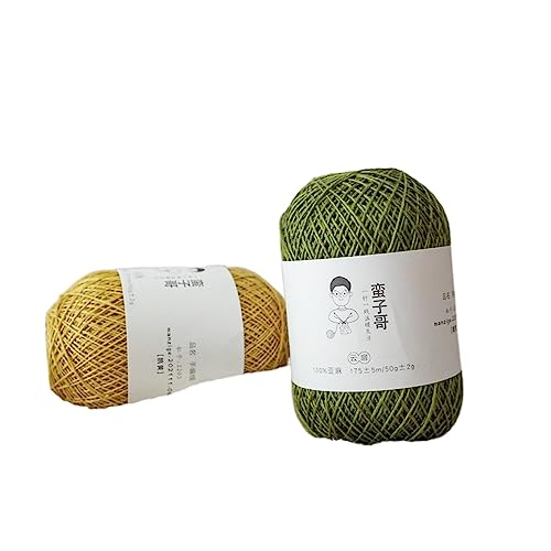 3pcs 50g/Ball Linen Thread Hand-Knitted Stick Needle Crochet Wool Hand-Knitted Crochet Thread Hemp Thread Yarn Knitting (Color : 12 3pcs)