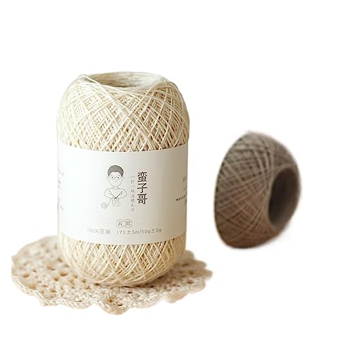 3pcs 50g/Ball Linen Thread Hand-Knitted Stick Needle Crochet Wool Hand-Knitted Crochet Thread Hemp Thread Yarn Knitting (Color : 12 3pcs)