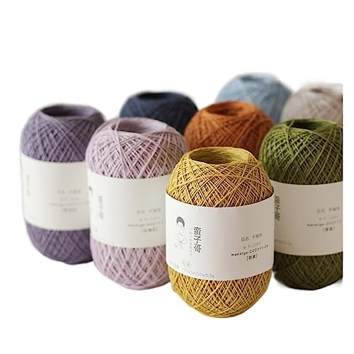 3pcs 50g/Ball Linen Thread Hand-Knitted Stick Needle Crochet Wool Hand-Knitted Crochet Thread Hemp Thread Yarn Knitting (Color : 12 3pcs)