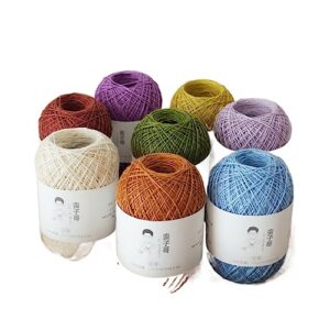 3pcs 50g/Ball Linen Thread Hand-Knitted Stick Needle Crochet Wool Hand-Knitted Crochet Thread Hemp Thread Yarn Knitting (Color : 12 3pcs)