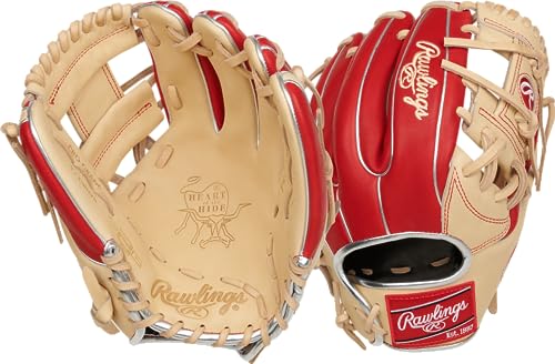 Rawlings | HEART OF THE HIDE R2G Baseball Glove | Right Hand Throw | 11.5" - Pro I-Web | Camel/Scarlet