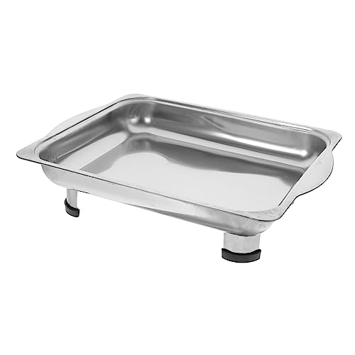 Hoement Stainless Steel Furnace Breakfast Tray BBQ Serving Tray Table Trays for Eating Stainless Steel Serving Platters Rectangular Chafing Dishes Rectangular Buffet Tray Buffet Pans Food