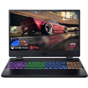 acer nitro 5 gaming laptop, 15.6" qhd ips freesyncpremium 165hz, amd ryzen 7 6800h(beat i9-11950h) up to 4.7ghz, geforce rtx 3070 ti, 16gb ddr5, 512gb pcie 4.0, 4-zone rgb kb, wifi 6e, rj45, win11 pro