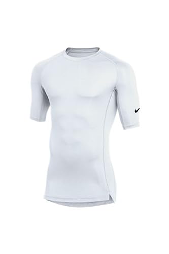 Nike Mens Pro Fitted Half Sleeve Tee (Large, White)