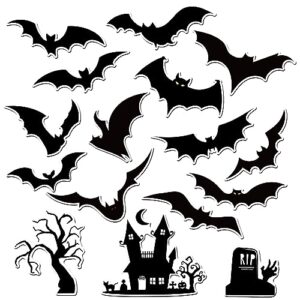 whaline 16pcs halloween refrigerator magnets black bat fridge magnets happy halloween magnet bat stickers decorative for locker home locker garage door mailbox microwave cabinet decal