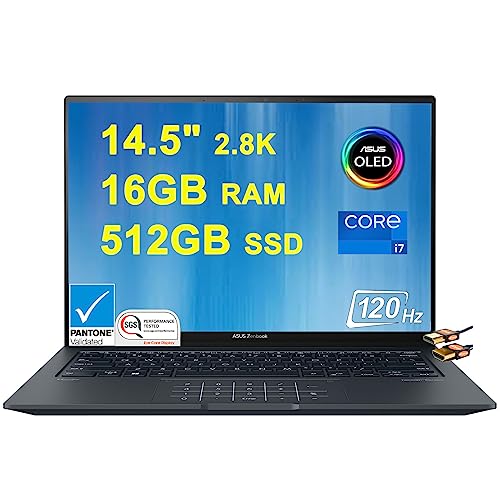 ASUS Zenbook 14X OLED Business Laptop 14.5" 2.8K 120Hz Touchscreen (550nits, 100% DCI-P3, Glossy) 13th Gen Intel 14-core i7-13700H 16GB RAM 512GB SSD Backlit Keyboard Thunderbolt Win11 + HDMI Cable