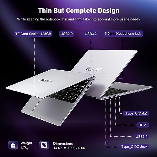 ACEMAGIC 15.6 inch Laptop Intel 12th Gen Alder Lake N95(4C/4T 3.4GHz) 16GB DDR4 512GB SSD, Laptop Computer with Light Metal Design, 2.4G/5G WiFi, BT5.0, Webcam, Type_C, USB3.2