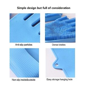 Silicone Hand Gloves for Dish Washing Kitchen Cleaning Gloves, Pet Grooming, Great for Washing Dish, Car, Bathroom (Multicoloured)