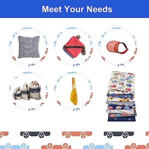 Quilting Fabric 9-Piece Car Cars Fabric by The Yard Car Theme Print Cotton Fabric Comfortable with Lorry Cargo Truck Muscle Car and Taxi Boy Toys, Decorative Fabric for Upholstery and Home Accents