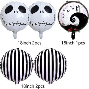 Nightmare Balloons Decorations Before Christmas Skull Halloween Party Decorations Balloon Garland Kit - Purple Black Balloon Arch with Skull Balloons for Halloween Birthday Baby Shower, Day of the Dead Decorations