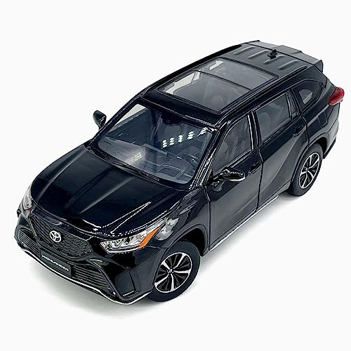 Highlander XSE AWD Hybrid 2021 Model Car 1/32 Scale Diecast Toy Cars Metal Alloy Die-cast Vehicles, Doors Open, Light Sound, Turning Wheel, Collection for Men, Kids Toys for Boys Gifts, Black