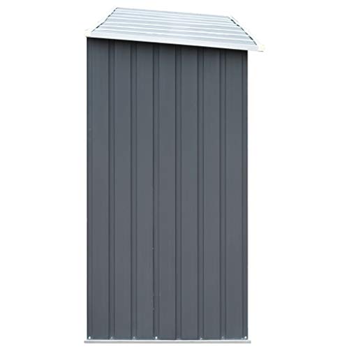 ANNLERA Garden Log Storage Shed Galvanized Steel Outdoor Storage Shed Firewood Storage Backyard Shed Firewood Shed Outhouse Shed Galvanized Shed Outdoor Metal Shed 129.9"x33.1"x59.8" Gray