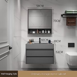 Small Bathroom Vanity,Bathroom Vanity with Sink Vanity Cabinet,Modern Undermount Small Single Bathroom Cabinet Set,Small Bathroom Vanity Wall Mounted,with Ceramic Sink ( Color : Wall cabinet , Size :