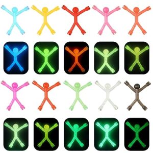 50 pcs magnets men refrigerator magnetic people funny fridge magnets men glow in the dark luminous magnetic humanoid toys refrigerator magnets for refrigerator door office locker, 10 colors